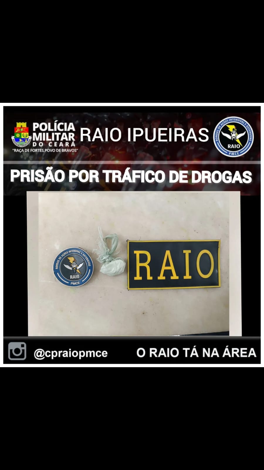 RAIO REALIZA PRISÃO POR TRÁFICO DE DROGA EM IPUEIRAS – Blog Tony Sales