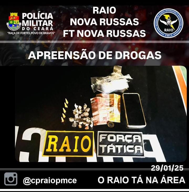 Raio e Força Tática apreendem drogas em Monsenhor Tabosa – Blog Tony Sales