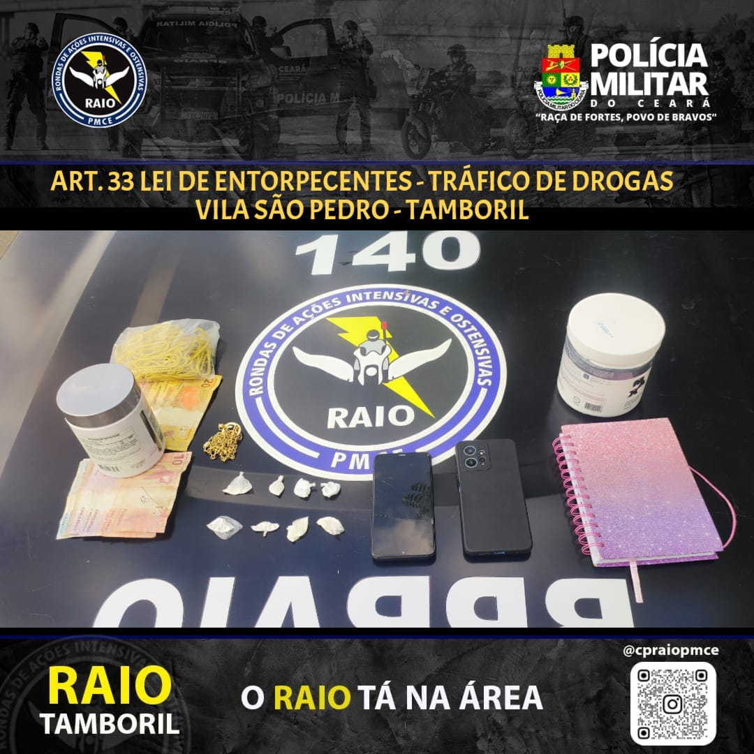 RAIO REALIZA PRISÃO POR TRÁFICO DE DROGAS EM TAMBORIL – Blog Tony Sales